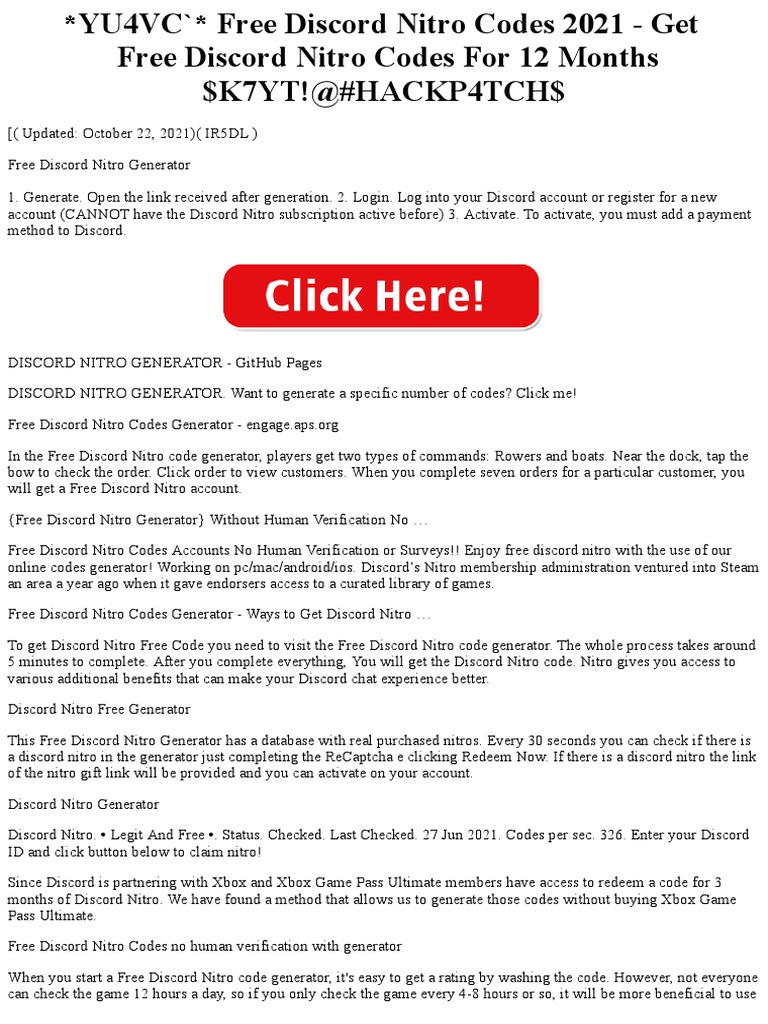 Discord Codes Generator New Codes - Ni5s | PDF | Computing | Software