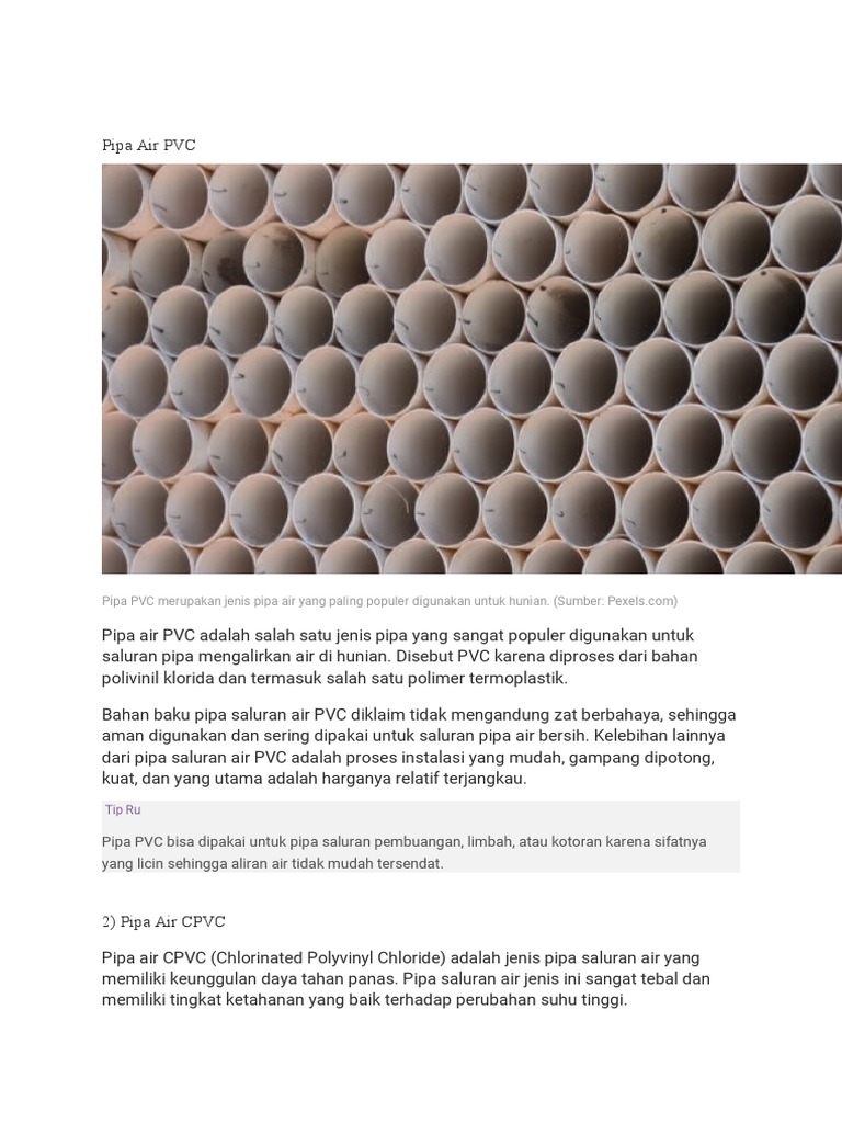 Jenis-Jenis Pipa Air dan Fungsinya | PDF | Griya & Taman | Seni