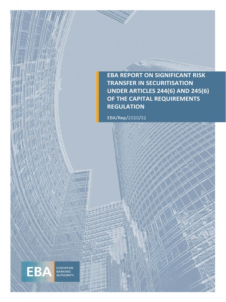EBA New Report On SRT | PDF | Securitization | Capital Requirement