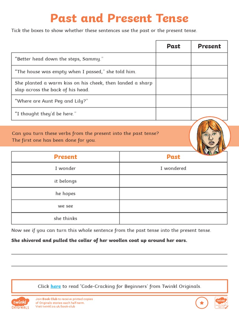 T e 2551375 Past and Present Tense Code Cracking For Beginners ks2 ...