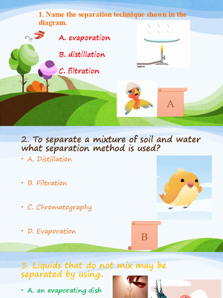 Name The Separation Technique Shown in The Diagram.: A. Evaporation B ...