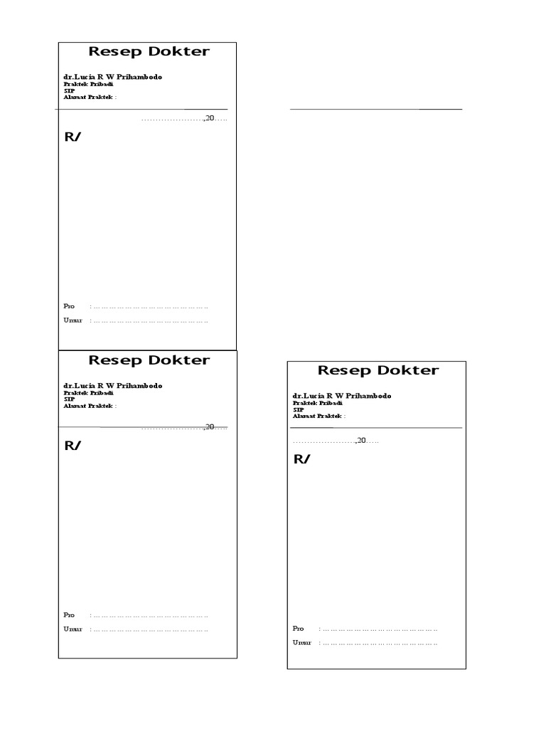 Format Kertas Resep | PDF
