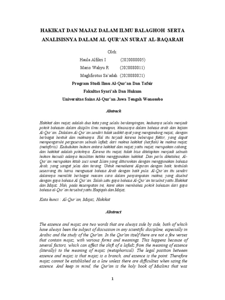 Balaghoh Kelompok 6 | PDF