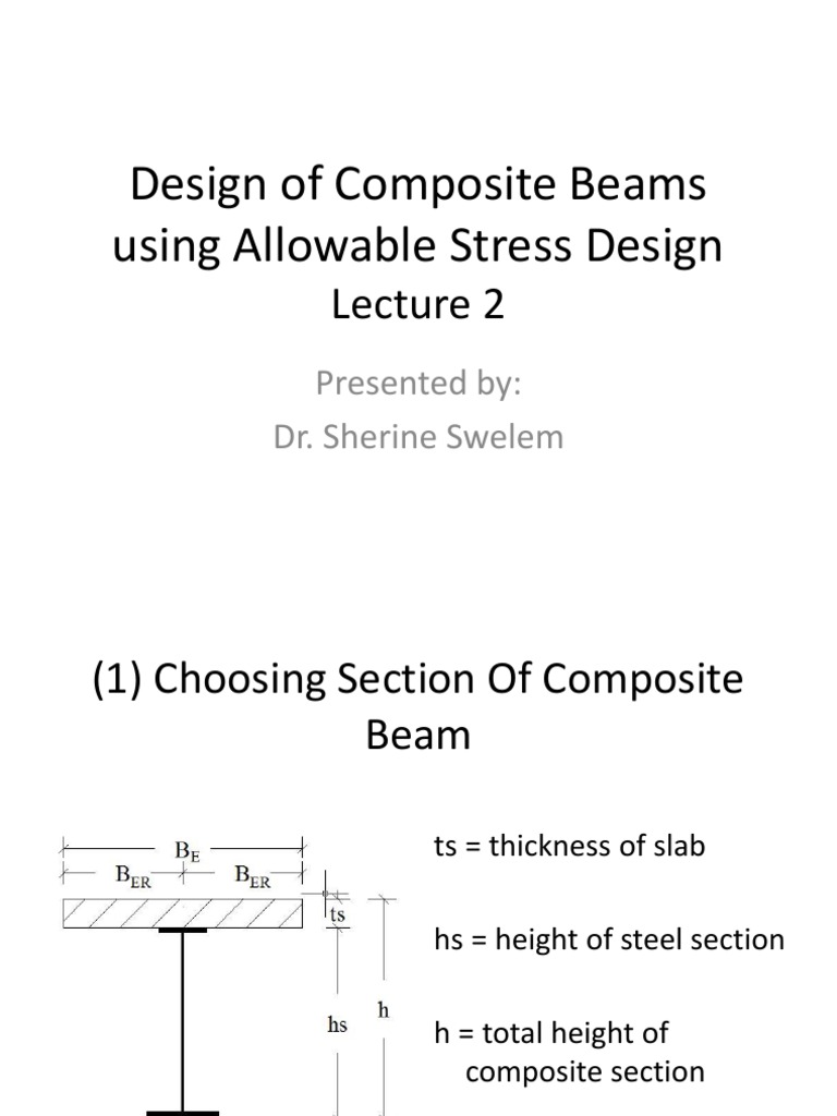 Design of Composite Beams using Allowable Stress Design: Choosing ...