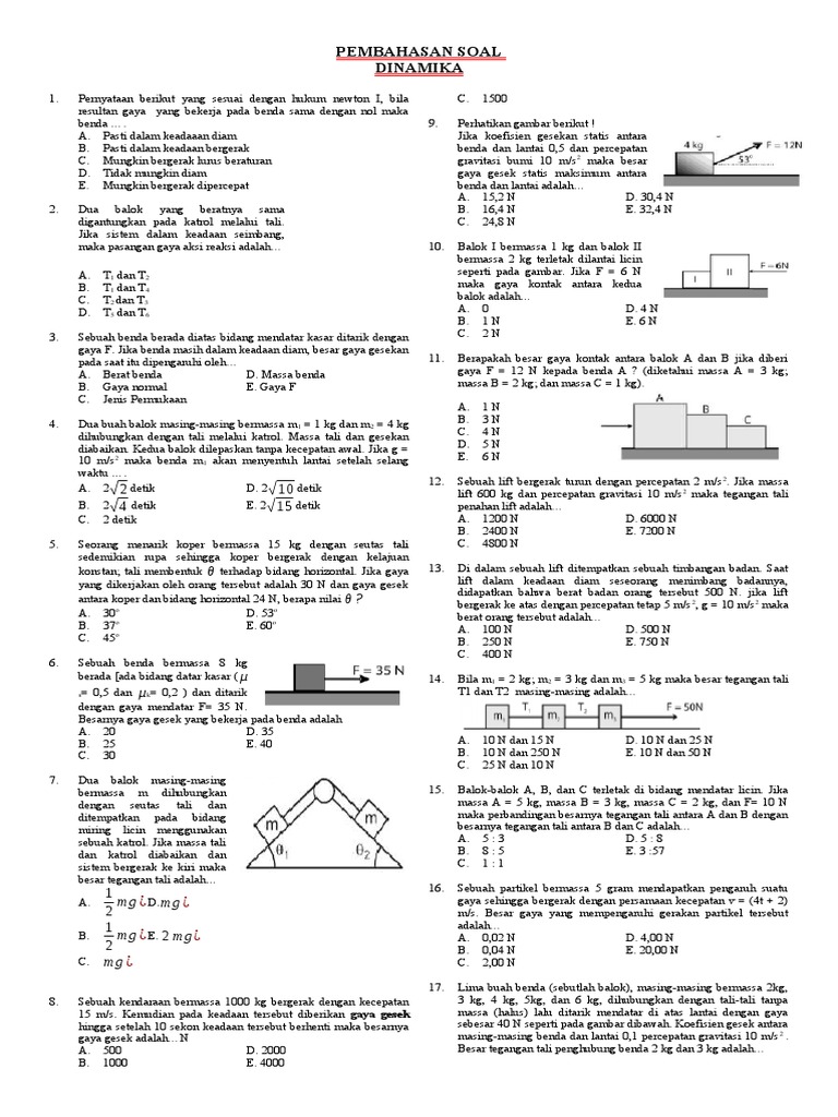 Latihan Soal Dinamika | PDF