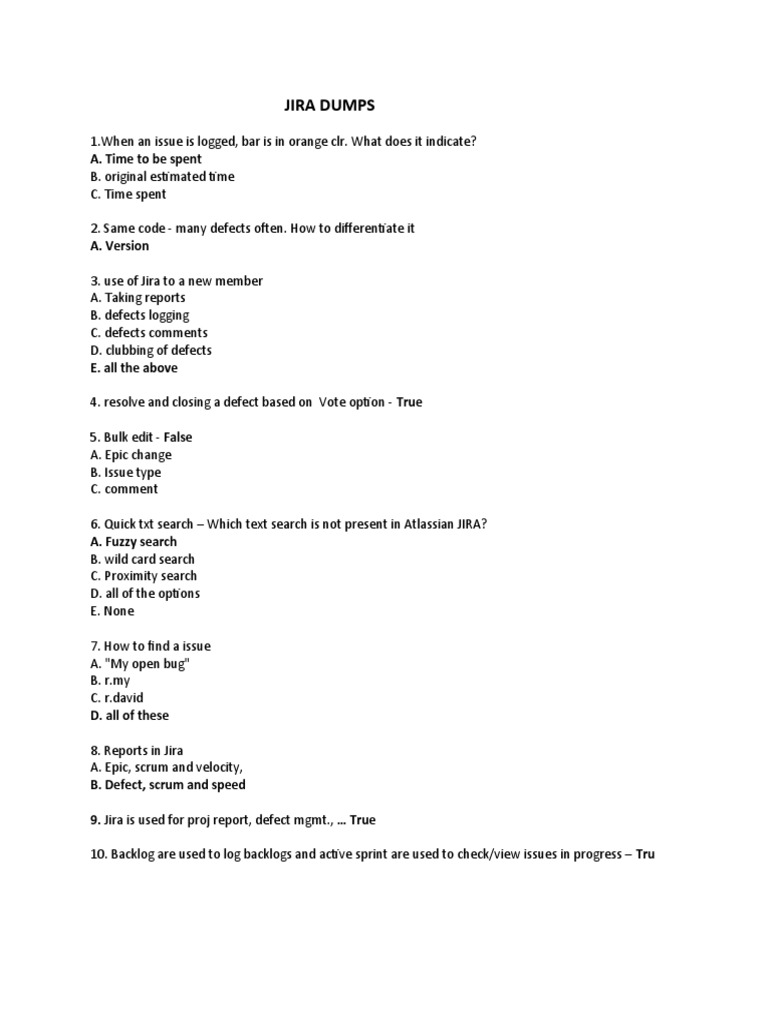 JIRA Cheat Sheet for Common Tasks and Questions | PDF | Scrum (Software Development) | Computer ...