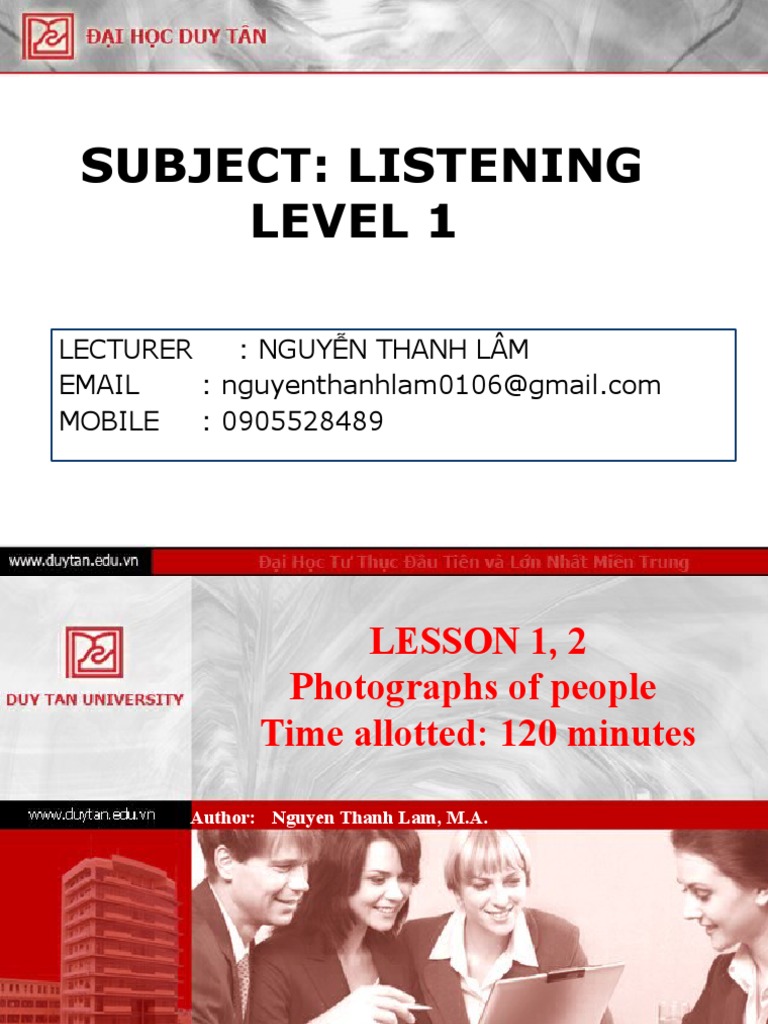 ENG 118 - Listening - Level 1 - 2020S - Lecture Slides - 01, 02 | PDF ...