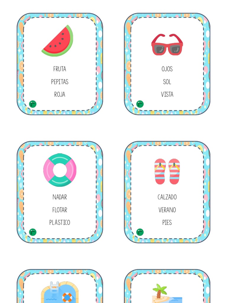 Juego Tabu Verano | PDF