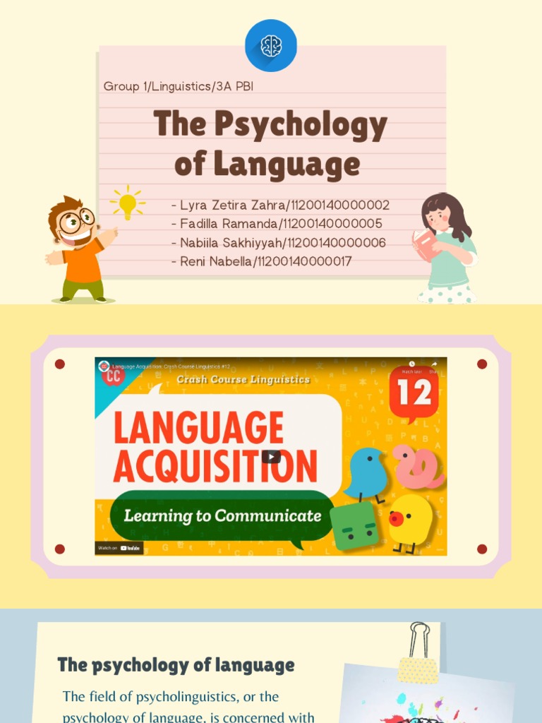 Group 1 - The Psychology of Language | PDF | Psycholinguistics ...