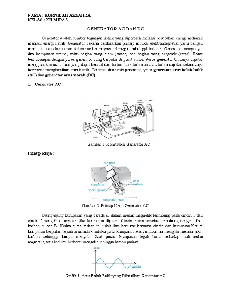 Prinsip Kerja Generator AC dan DC | PDF