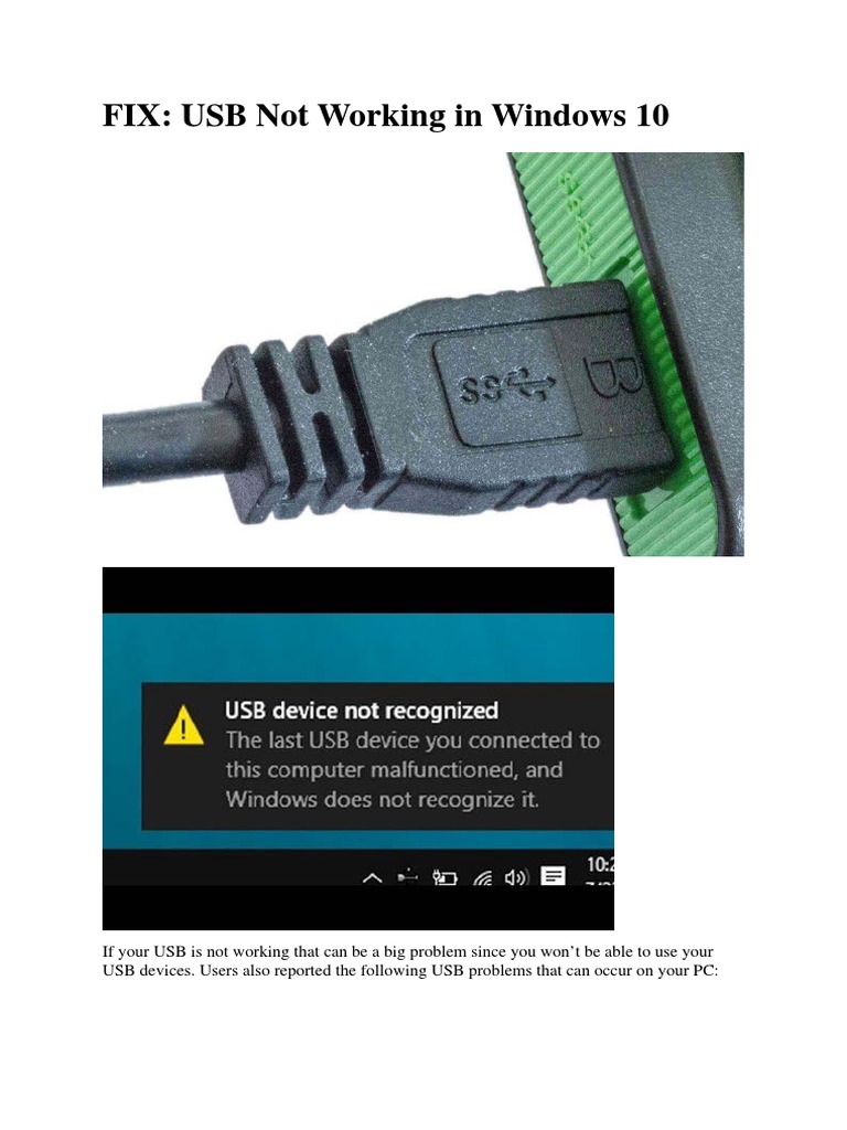 USB Not Working in Windows 10 FIX | PDF | Usb Flash Drive | Device Driver