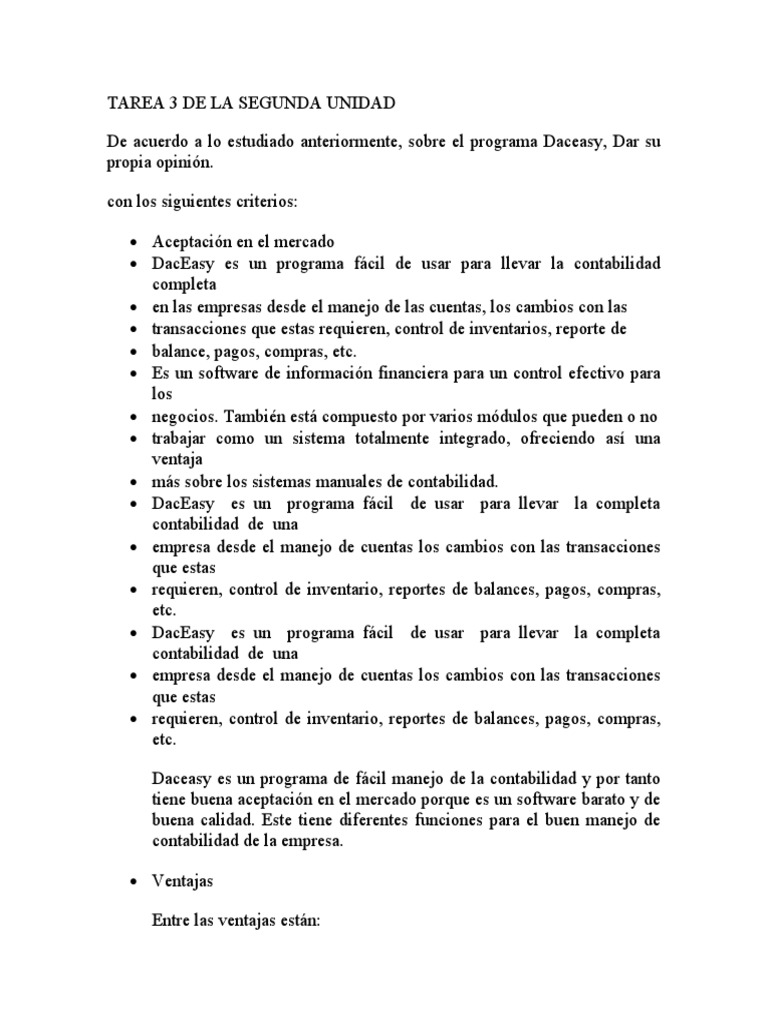 DacEasy: Contabilidad Simplificada | PDF | Contabilidad | Software