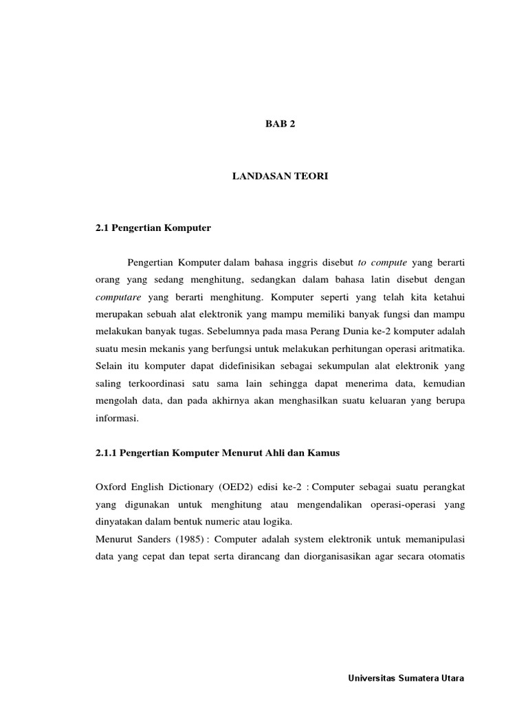 BAB 2 LANDASAN TEORI 2 1 Pengertian Komp | PDF