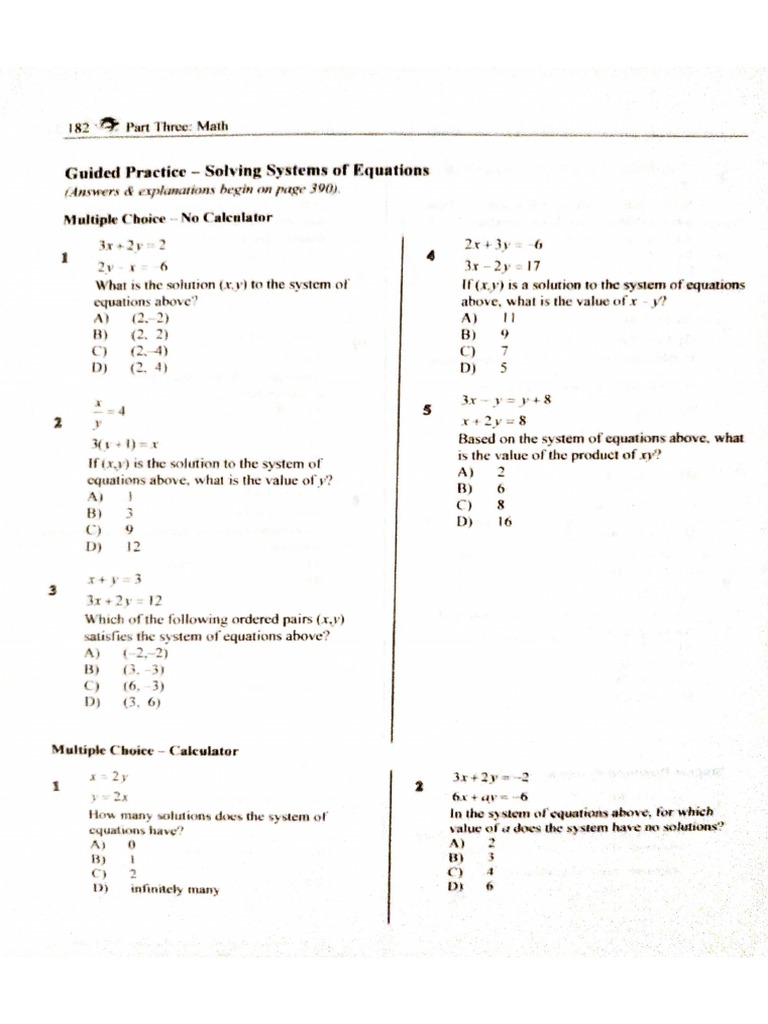 Solving Systems of Equations | PDF