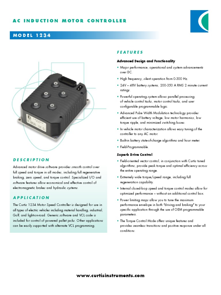 MODEL 1234: Ac Induction Motor Controller | PDF | Electric Motor ...
