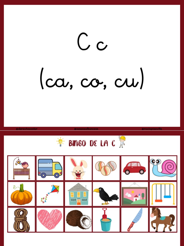 El Mundo de Las Letras Letra C CA CO CU | PDF | Artes del Lenguaje y ...