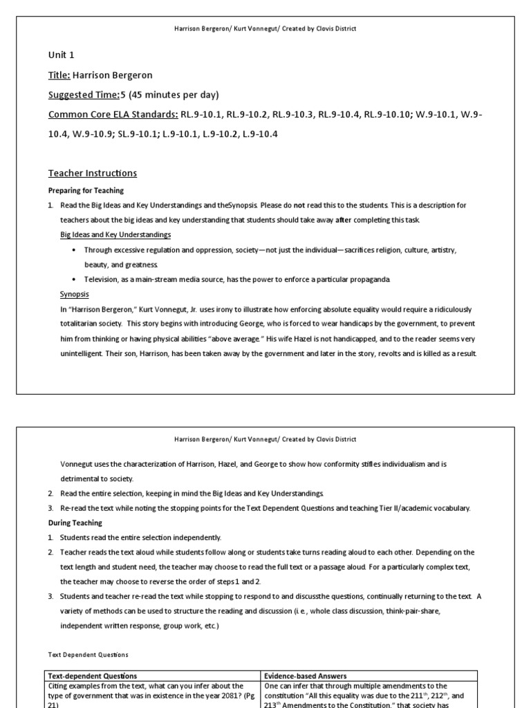 Analyzing Irony in Harrison Bergeron | PDF | Radio Frequency Identification