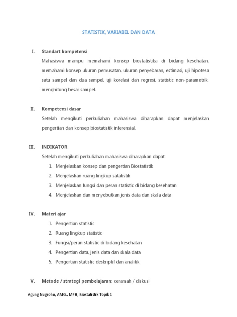 Statistik Variabel Dan Data | PDF | Sains & Matematika | Komputer