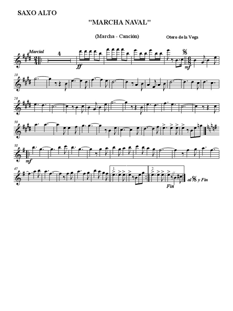 Marcha Naval Alto Sax | PDF