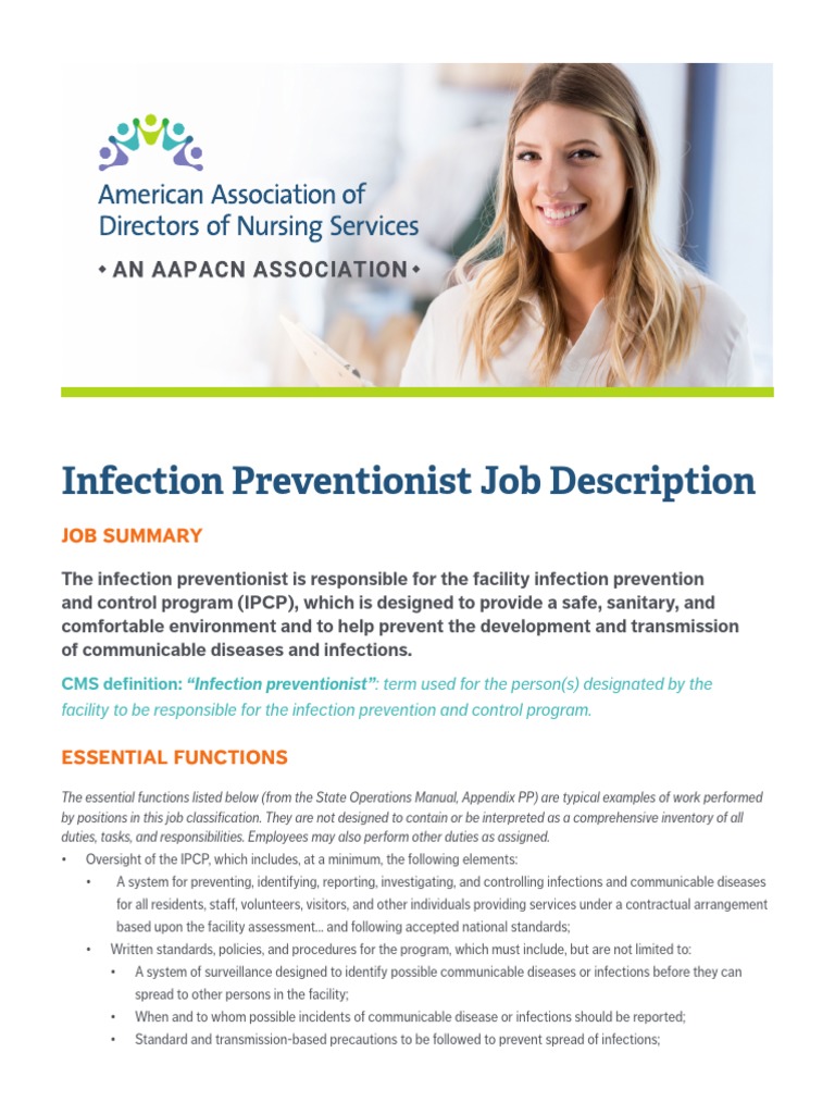 AADNS - Infection Preventionist Job Description | PDF | Infection ...