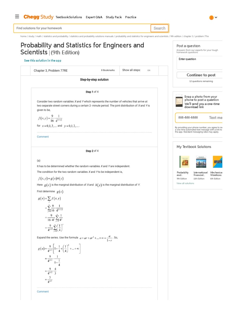 Solved - Chapter 3 Problem 77RE Solution - Probability and Statistics ...