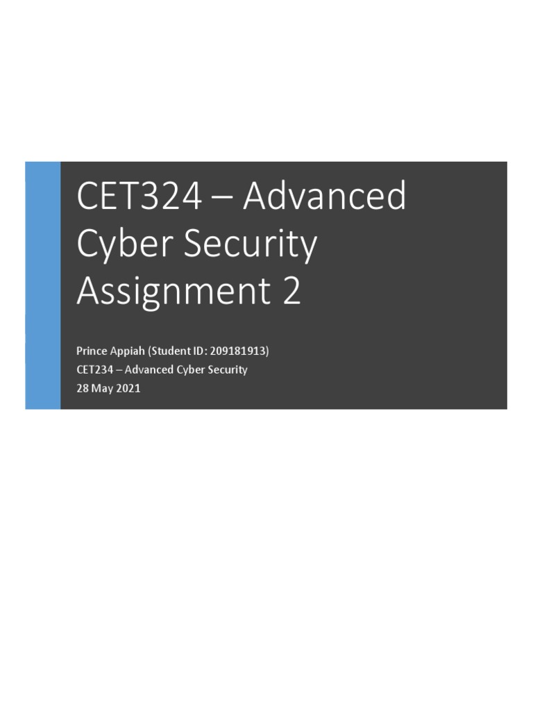 CET324 - Advanced Cyber Security Assignment 2 | Download Free PDF | Virtual Machine ...