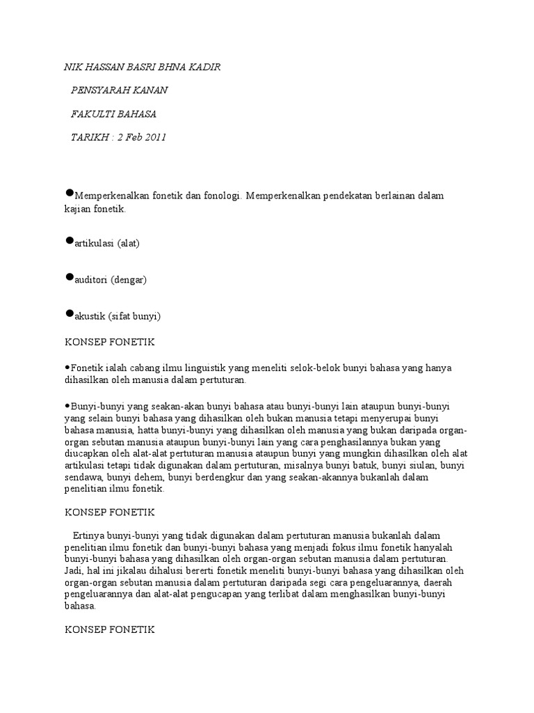 Fonetik Dan Fonologi | PDF