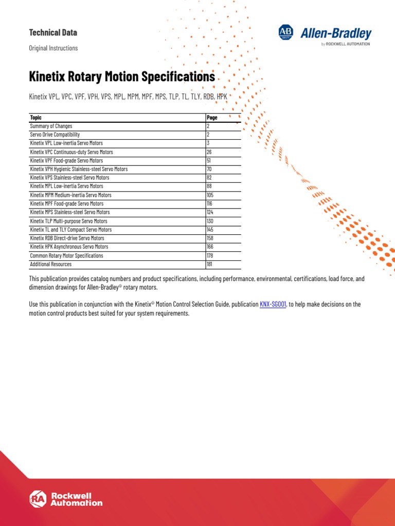 Kinetix Rotary Motion Specification Knx-td001 - En-P | PDF | Electric ...