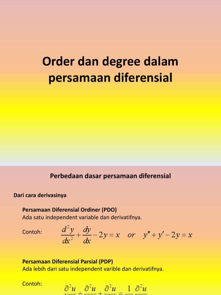 Order Dan Degree Differential Equation | PDF Order Dan Degree Differential Equation | PDF