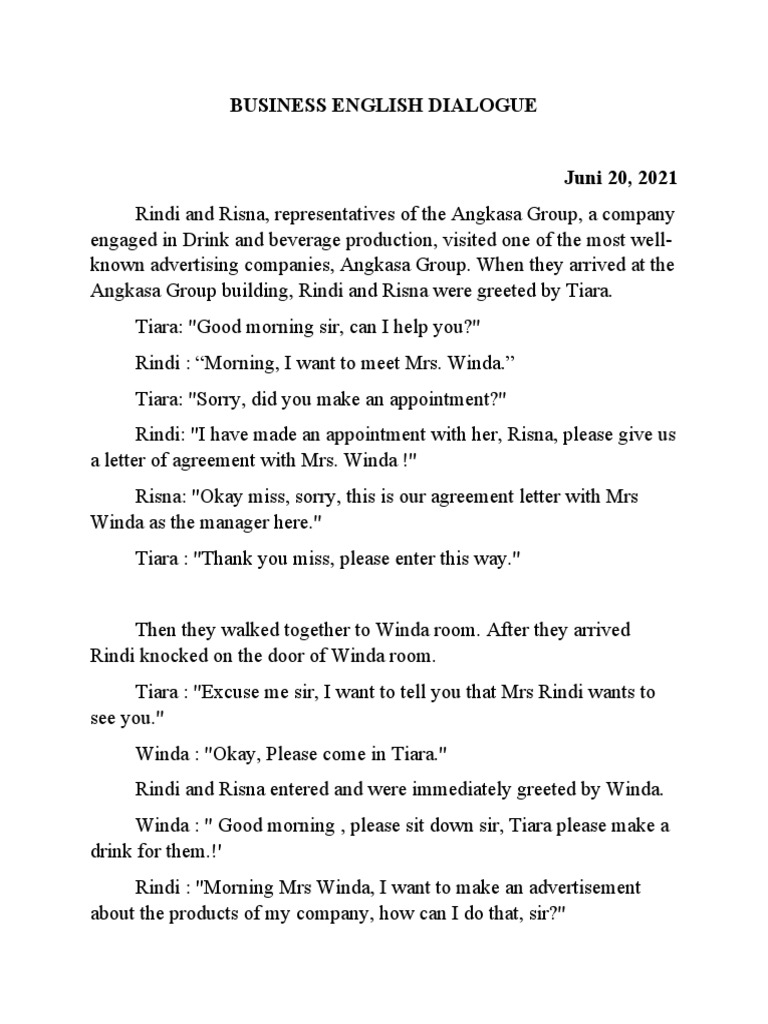 Business English Dialogue | PDF