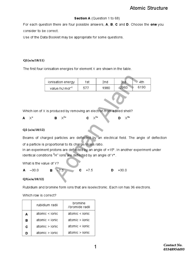 C Atomic Structure | PDF | Atoms | Ion