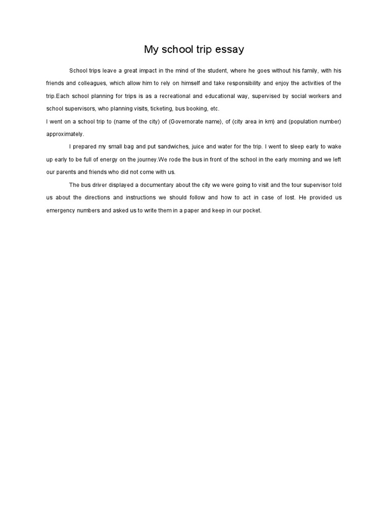 Memorable School Trip Experience | PDF