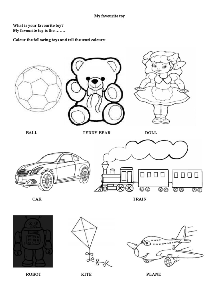 My Favourite Toy Coloring Activity | PDF | Games & Activities | Home ...