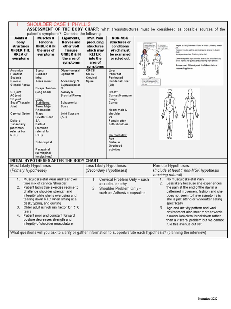 Musculoskeletal Clinical Reasoning Form - Cognitive Domain | PDF | Pain ...