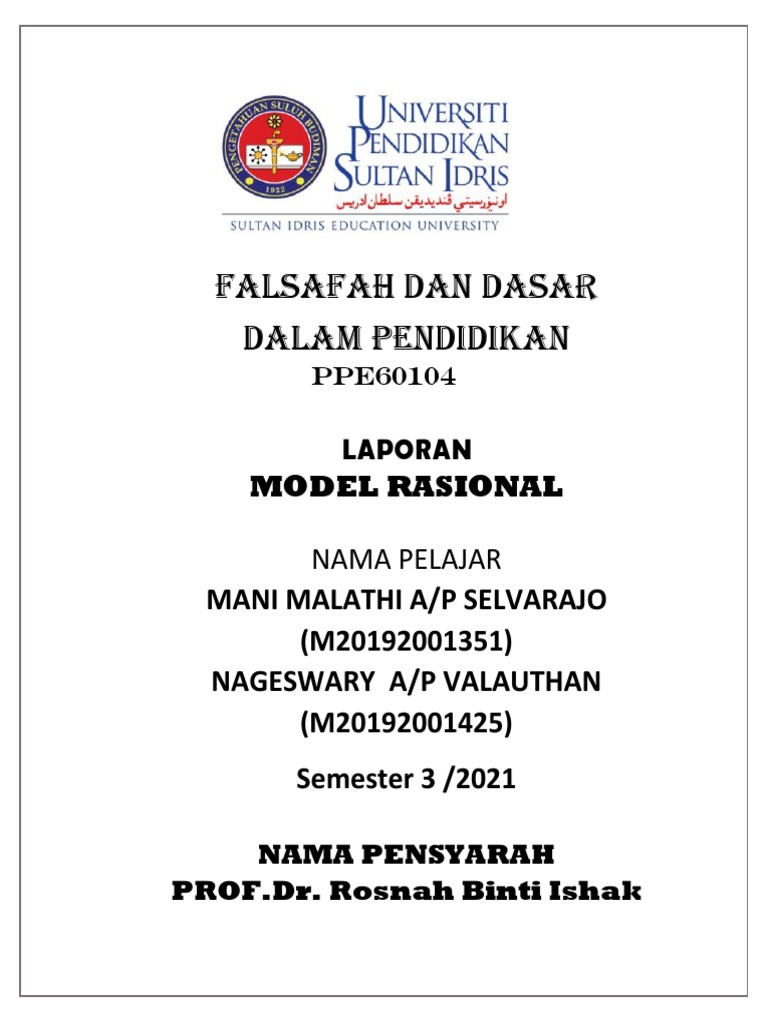 Model Rasional dalam Pendidikan | PDF