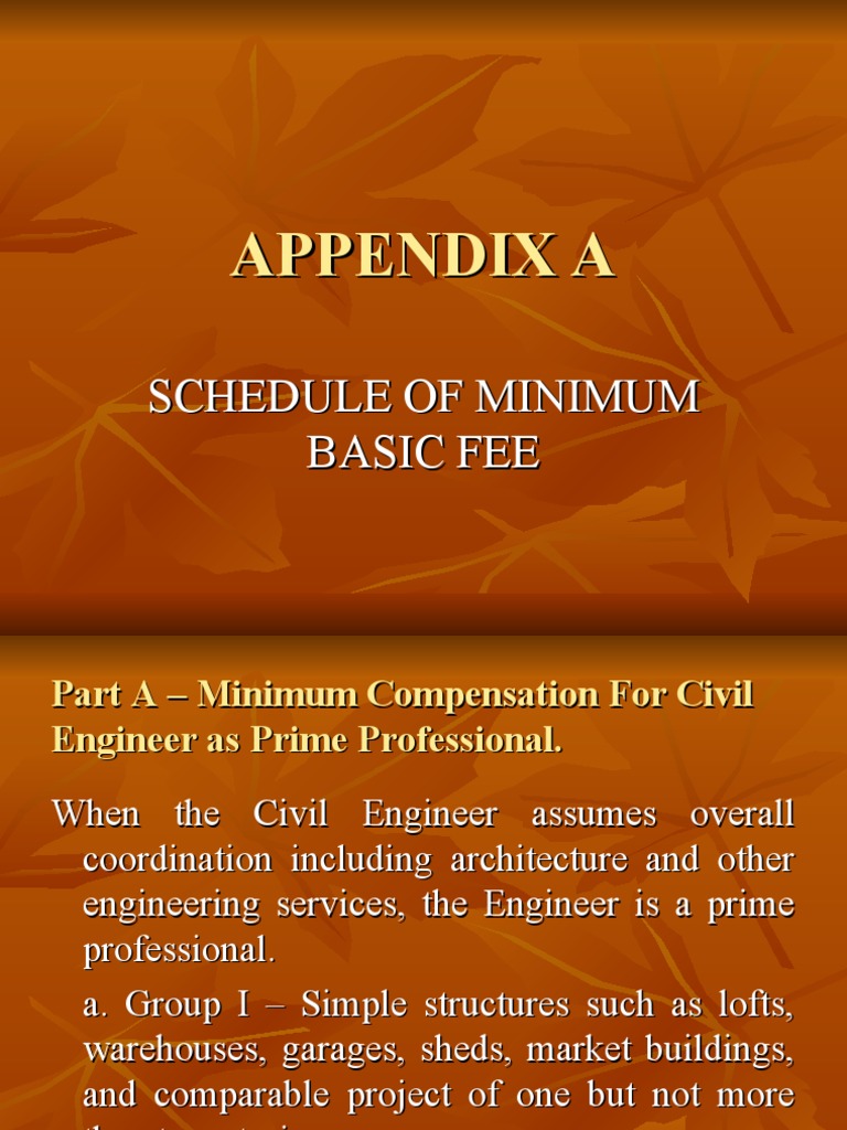 Appendix A (Schedule of Minimum Basic Fee | PDF