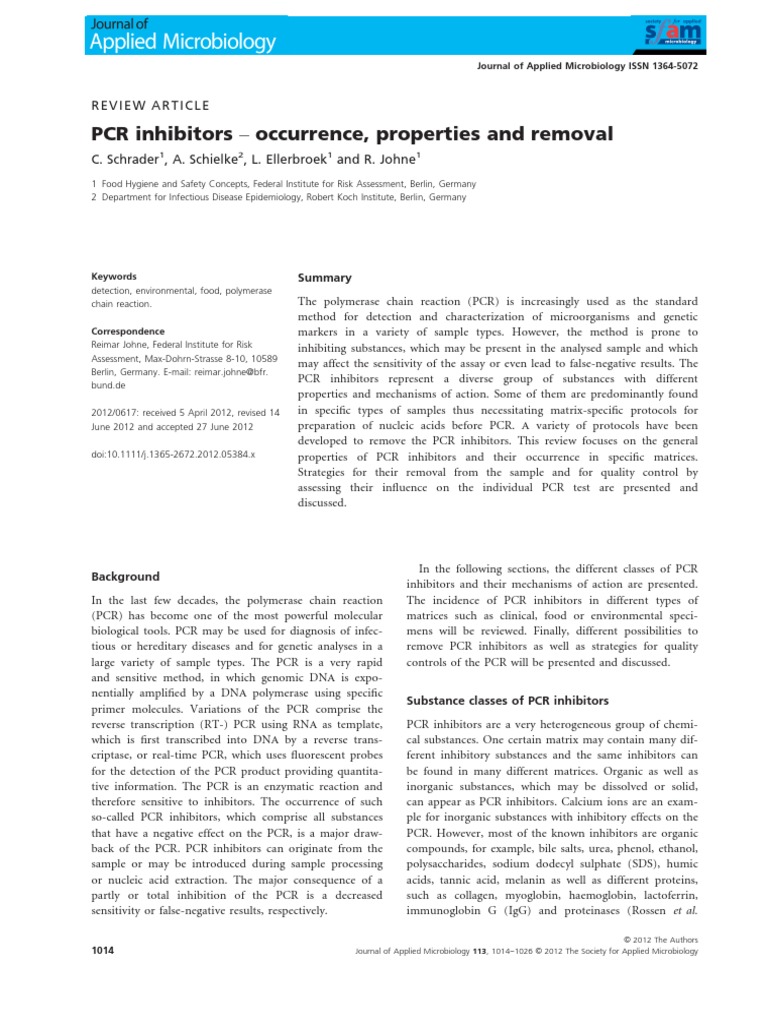 PCR Inhibitors | PDF | Polymerase Chain Reaction | Primer (Molecular ...