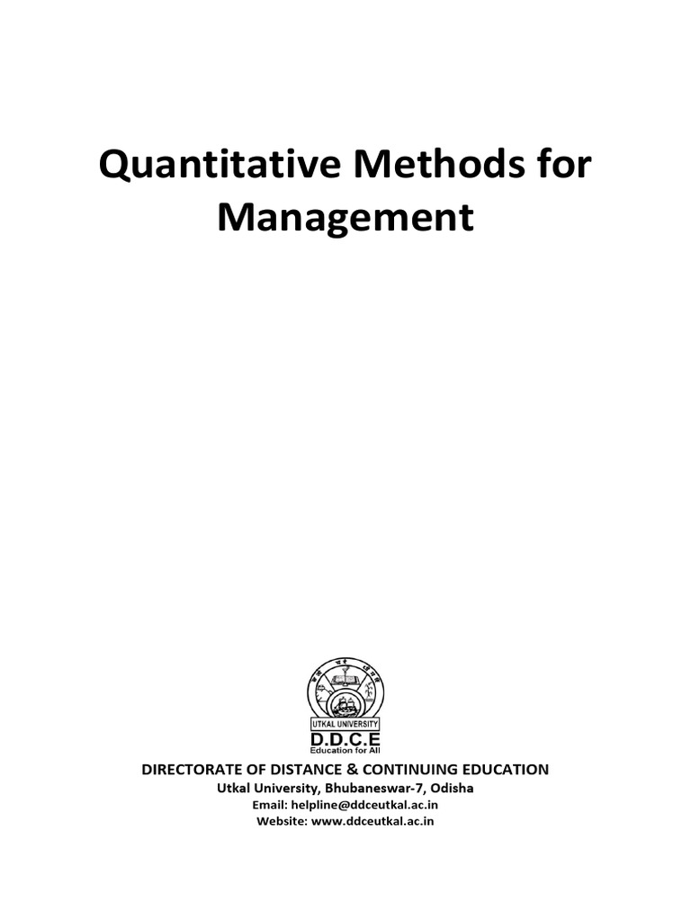 Quantitative Methods Management Pdf Matrix Mathematics Determinant