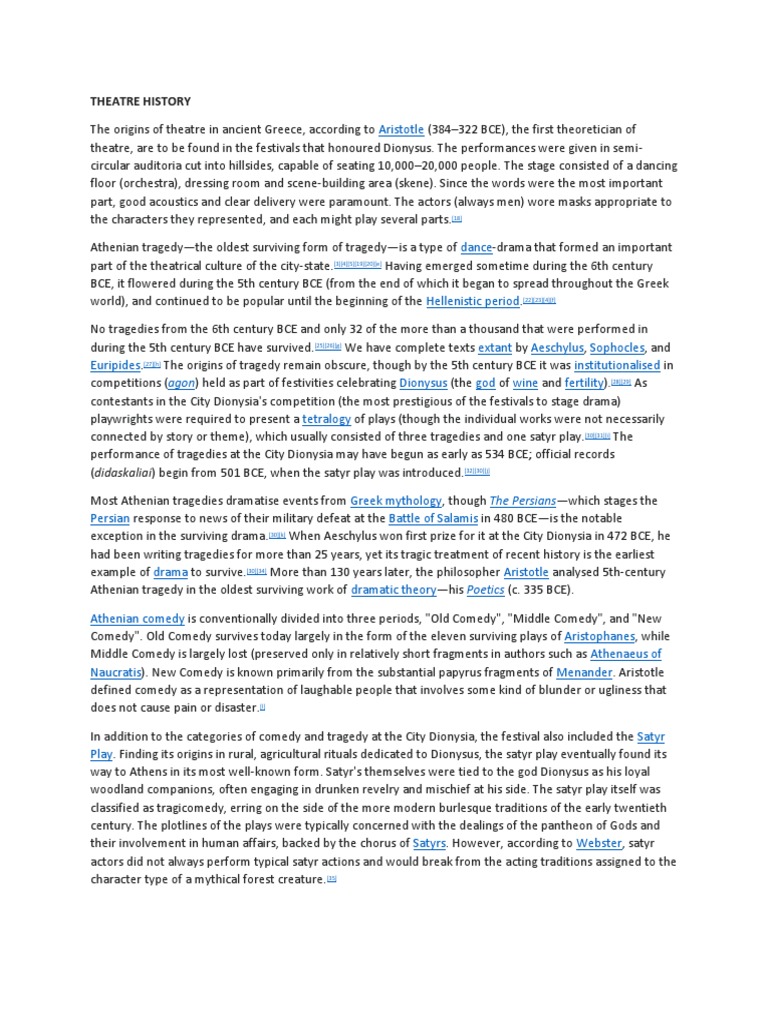 Origins of Theatre History | PDF | Theatre | Tragedy