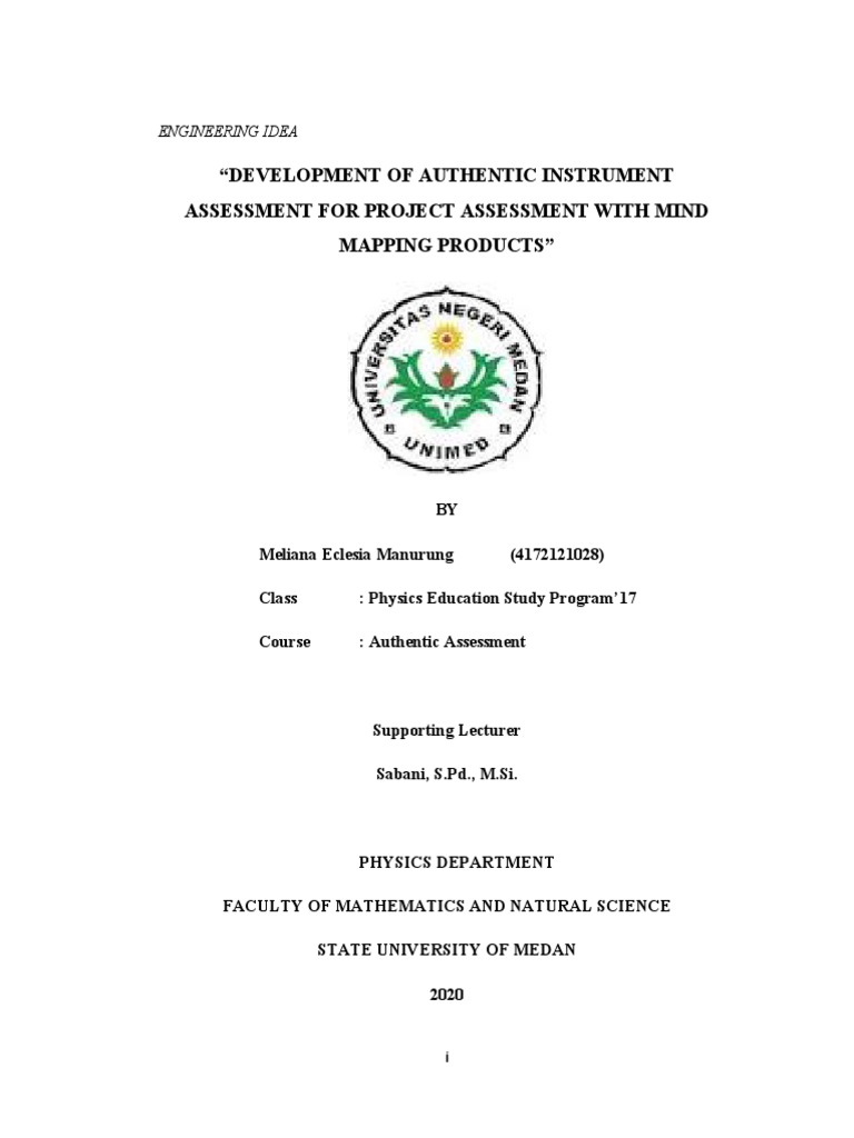 Development of Authentic Instrument Assessment For Project Assessment ...