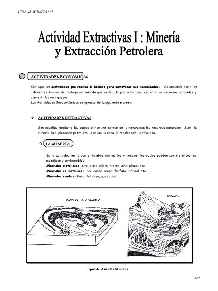 Guía 4 - Actividades Extractivas I | PDF | Minería | Petróleo