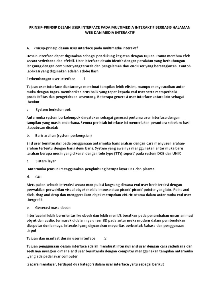 Prinsip-Prinsip Desain User Interface | PDF