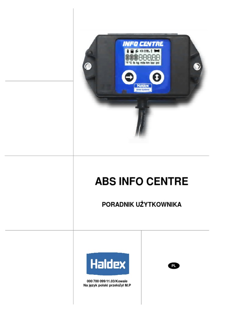 ABS Haldex Minidiagnostyka Center Poradnik PL | PDF