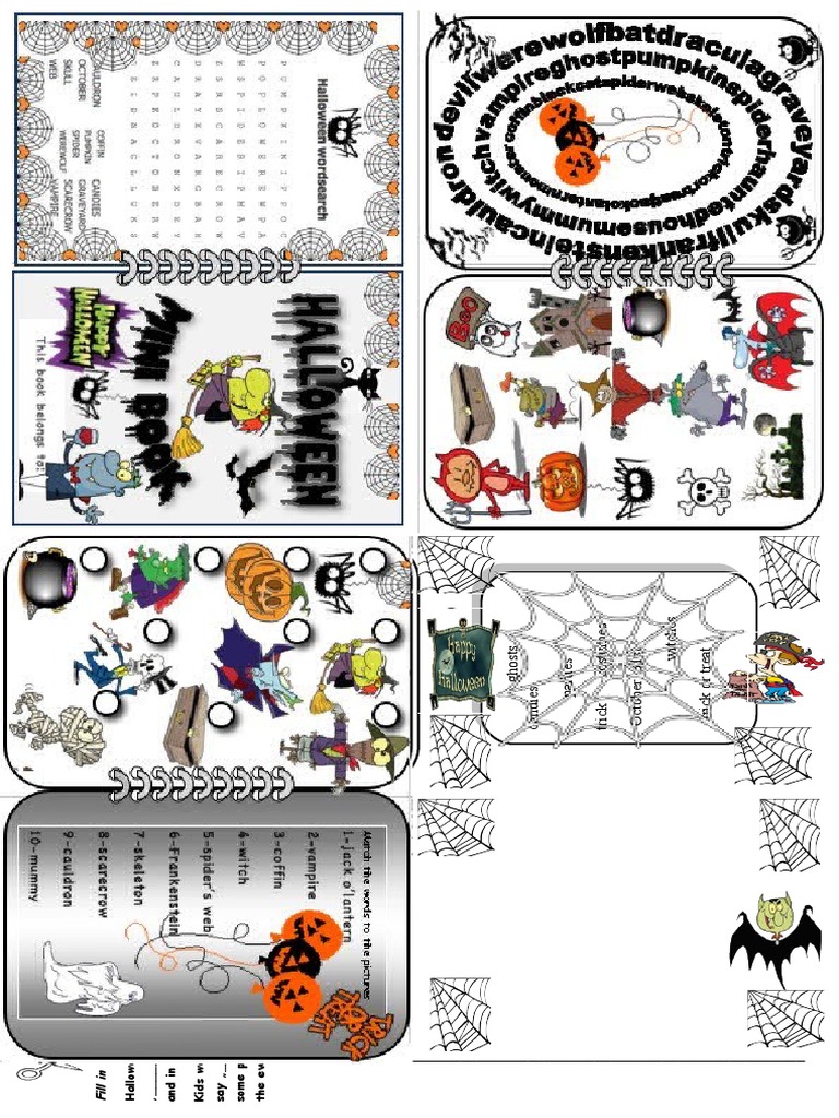 Halloween Minibook Fun Activities Games 59723 | PDF