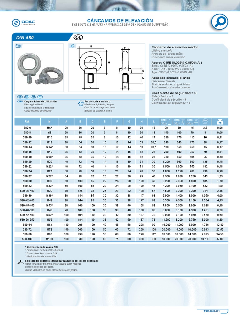 Cancamos Din 580 | PDF | Sécurité