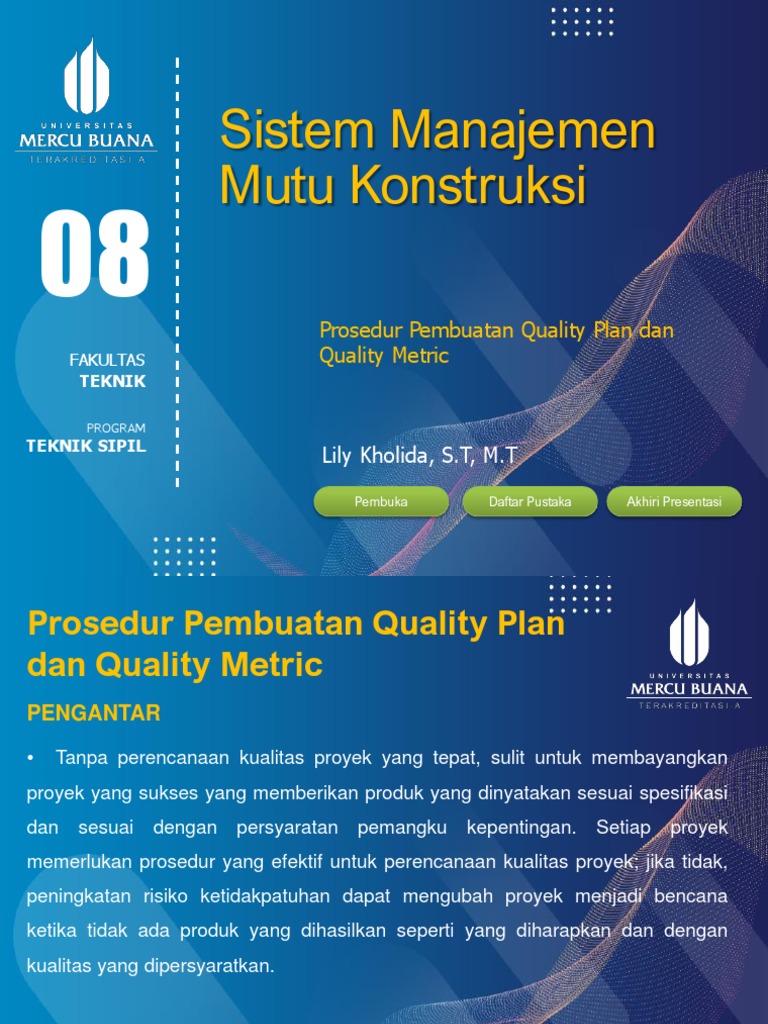 Modul 8 Sistem Manajemen Mutu Konstruksi | PDF | Bisnis | Seni