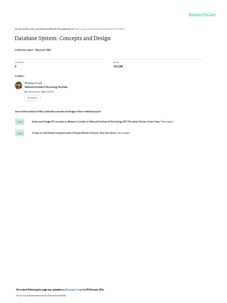 Database System: Concepts and Design: December 2003 | PDF | Databases | Database Design