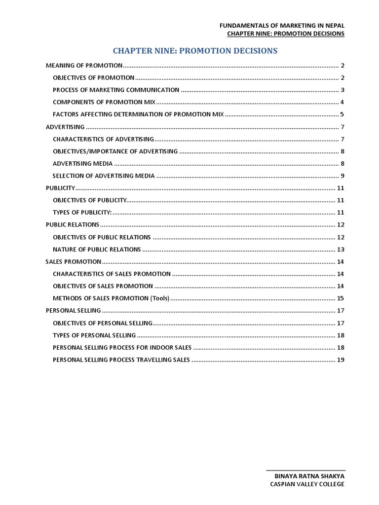 Promotion Decisions in Marketing | PDF | Advertising | Sales