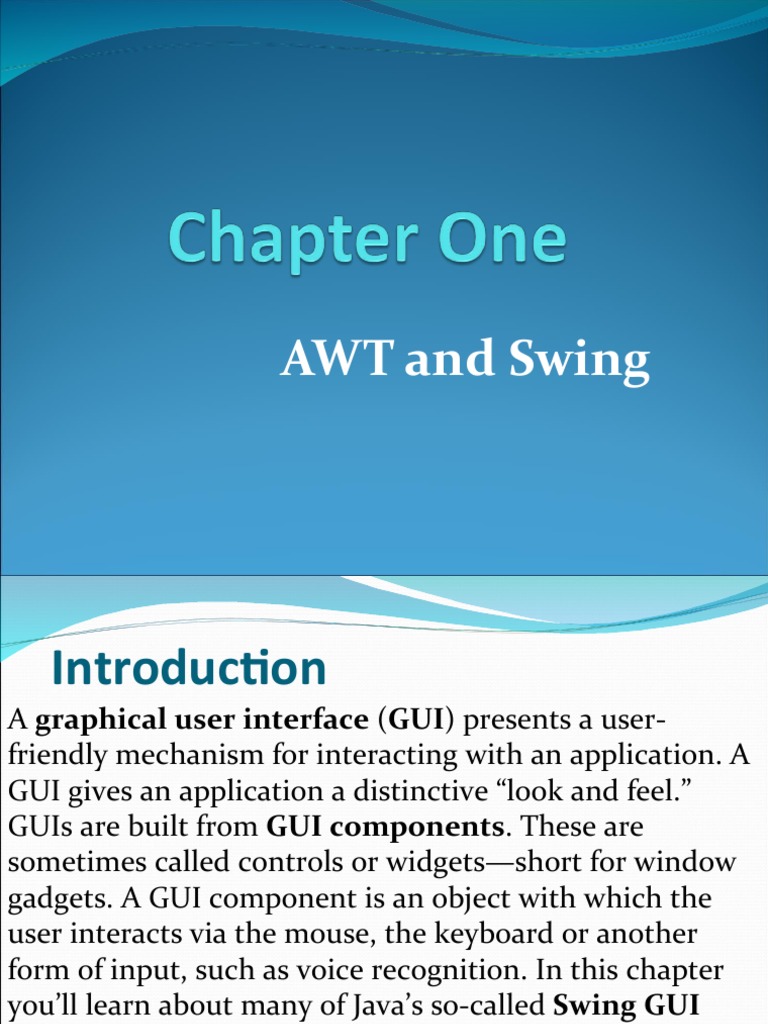 Ch1 AWT and Swing | PDF | Graphical User Interfaces | Computing