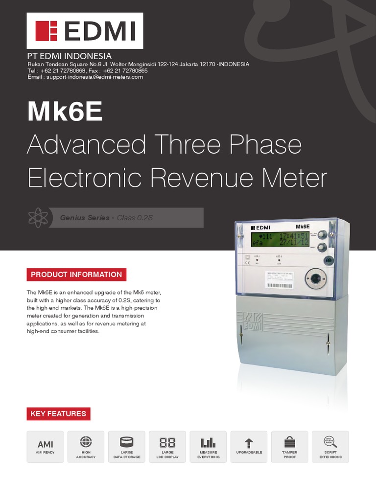 Advanced Three Phase Electronic Revenue Meter: PT Edmi Indonesia | PDF ...